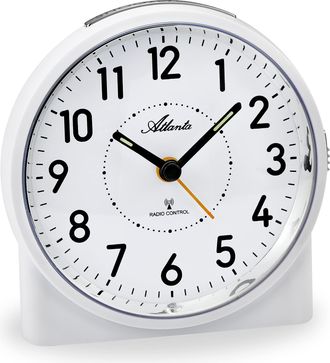 Atlanta Mocassin Großer Funkwecker Analog Licht Snooze Crescendo Zahlen - 1843/0 (Weiß)