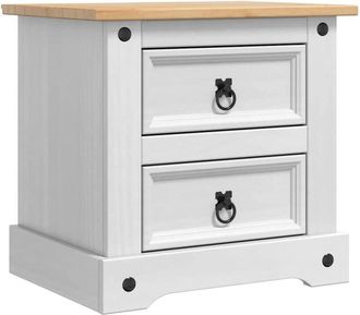vidaXL Nachttisch Wei&szlig; 53 x 39 x 47 cm Massives Kiefernholz vidaXL