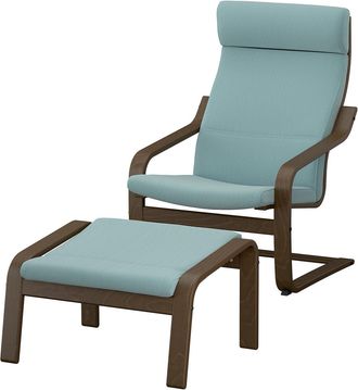 IKEA PO&Auml;NG Sessel und Hocker