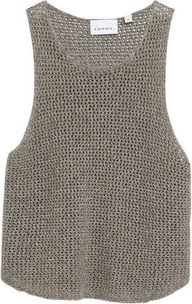 Comma Muskelshirt Strickpullunder Moulin&eacute;-Pointelle-Top