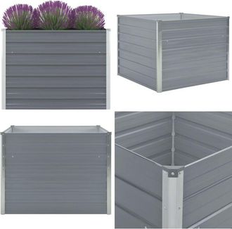 vidaXL Vidaxl - Jardinière 100x100x77 cm Acier galvanisé Gris - Jardinierè Surélevée - Jardinière Extérieure - Pot De Fleurs - Jardinière Acier - Jardinière