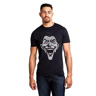DC Comics T-Shirt Joker Lines de pour Homme, Noir, Taille L UK