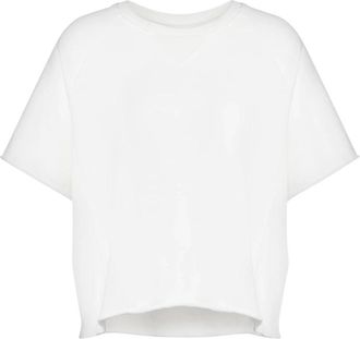 Dondup Femme, Tops, Blanc, Taille: 38 FR Felpa girocollo regular a maniche corte