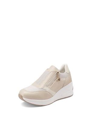 Queen Helena Baskets hautes avec compens&eacute;es pour femme X34-37, beige, 39 EU