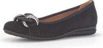Gabor Damen Klassische Ballerinas, Frauen Flats,Ballett-Schuhe,Ballet-Flats,Ausgehschuhe,Abendschuhe,Slip-ons,schwarz(Uni+asilb),37.5 EU / 4.5 UK