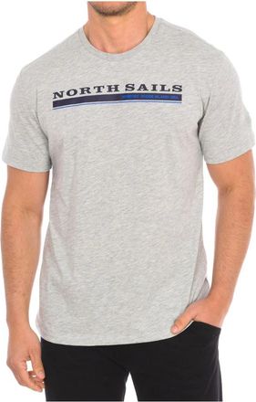 North Sails T-Shirt mit Kurzen &Auml;rmeln und Geripptem Abschluss - - Tops - Herren - Grau - M
