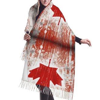 Generic Drapeau Du Canada Femme Scarf Grande Etole Avec Gland Ch&acirc;le Wrap Pour Hiver Automne Cadeau Mariage