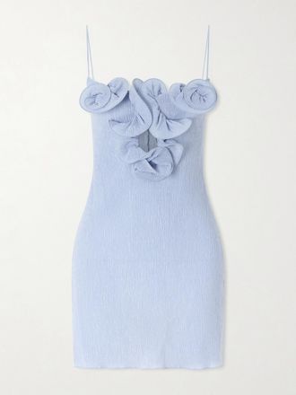 Magda Butrym Minikleid Aus Einer Strukturierten Lyocell-mischung Mit Verzierungen - Blau