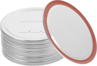 Yardwe 20 StüCk Einmachglasdeckel Mit Loch 80mm, WeißBlech, Deckel FüR MarmeladengläSer, Lebensmittel Und GeträNke