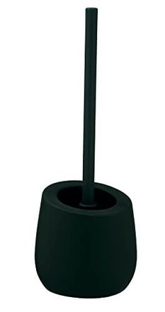 WENKO WC-Garnitur Mod. Badi, Badaccessoire aus hochwertiger Keramik mit Matter Oberfläche, inkl. WC-Bürste mit Ø 7,5 cm Silikon-Bürstenkopf in Schwarz mit A