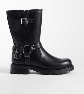 Glamorous Biker-Stiefeletten in Schwarz
