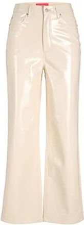 Jack & Jones JXKENYA HW Straight Faux Leat Pants Noos Pantalons, Perle de mer-Détails : Brillant-Long, XS Femme