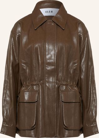 Eleh Eleh Overshirt In Lederoptik braun