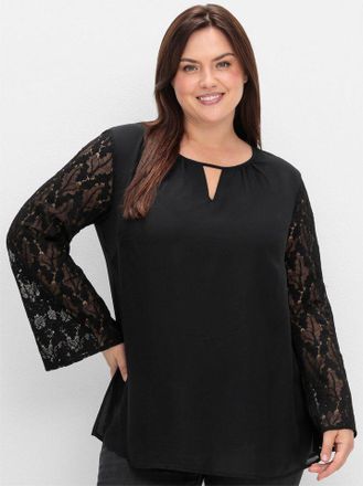Sheego Klassische Bluse Tunika Langarm
