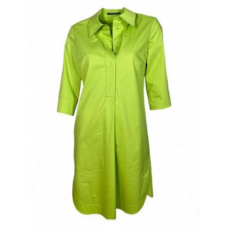 Luisa Cerano Hemdkleid in Erbsengr&uuml;n mit 3/4-&Auml;rmeln - - Dresses - Damen - Gr&uuml;n - XS