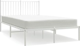 vidaXL Cadre de lit m&eacute;tal sans matelas et t&ecirc;te de lit blanc 120x190 cm vidaXL