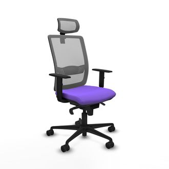 Piqueras y Crespo Schreibtischstuhl mit Achselarmen, h&ouml;henverstellbarer Lendenwirbelst&uuml;tze und h&ouml;henverstellbarem Kopfteil und Neigungsverstellung. Ausgestattet mit 5 P