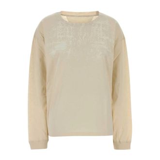 Maison Margiela Baumwoll-T-Shirt - - Tops - Damen - Beige - S