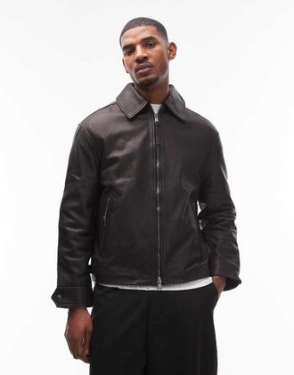 AllSaints Garrison - Lederjacke in Schwarz