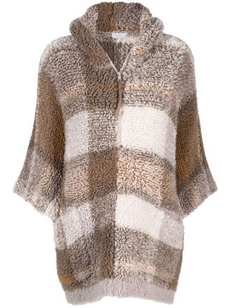 Brunello Cucinelli poncho en cachemire à carreaux - Tons neutres