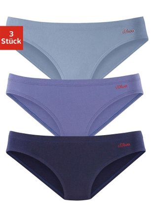 s.Oliver Bikinislip S.OLIVER, Damen, Gr. 44/46 (XL), blau (blaufarben), Jersey, Obermaterial: 90% Baumwolle, 10% Elasthan (LYCRA), unifarben, k&ouml;rpernah, Unterh