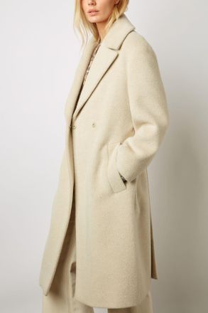 Gerard Darel Manteau mi-long en laine et alpaga - SOLAINE - Ecru