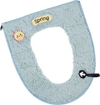 SOLUSTRE Toilettensitzauflage mit Rei&szlig;verschluss Dickes Warmes Sitzkissen mit Griff Atmungsaktiv Hautfreundlich Hygienisch und Wiederverwendbar Passend f&uuml;r Wc 