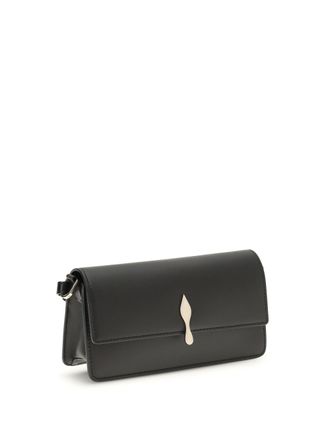 Christian Louboutin Womens Chain Wallet Black-Gold Lamb Ovis Aries Shoulder Bags Black/gold