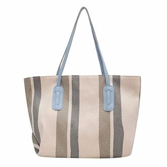 Generic Grand sac fourre-tout tendance en toile avec fermeture &eacute;clair, sac de banlieue d&eacute;contract&eacute;, sac &agrave; main en toile, grands sacs &agrave; bandouli&egrave;re, bleu, Larg