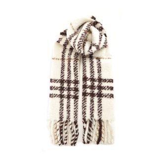 Burberry Check Alpaca Wool Blend Boucl&eacute; Scarf - unisex - Accessoires - Multicolore - Taille: ONE Size