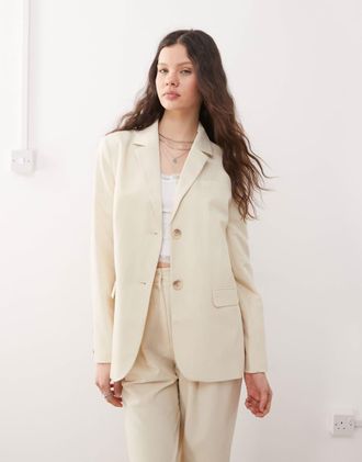 Miss Selfridge Essentials - Blazer oversize - Beurre-Blanc