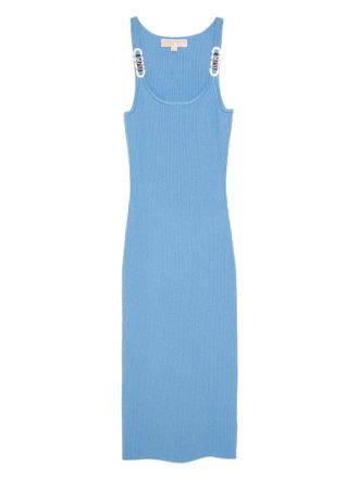 Michael Kors robe longue à design sans manches - Bleu