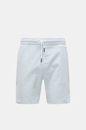 04651/ Herren - Seersucker-Badeshorts Seersucker Swim hellblau/wei&szlig; gestreift