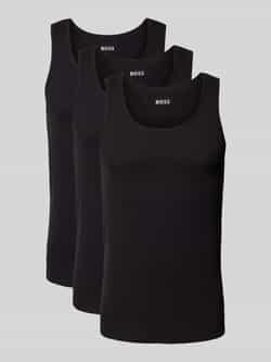 HUGO BOSS Tanktop mit Label-Stitching Modell ONE im 3er-Pack