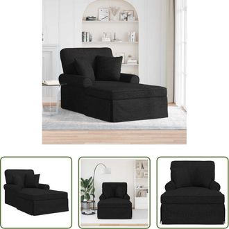 vidaXL vidaXL Wohnzimmerstuhl - Chaise Lounge mit Rock mit Kissen 3 pcs Schwarz Stoff