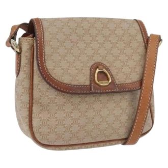 Celine Sac bandouli&egrave;re Pre-owned en toile Macadam - Femme - Pre-owned - Beige - Taille: ONE Size