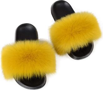 ORANDESIGNE Hausschuhe Damen Beil&auml;ufig Flip Flops Offener Zeh Strandschuhe Flip Flops Haar Zuhause Gem&uuml;tlich Schuh B Gelb 38/39 EU