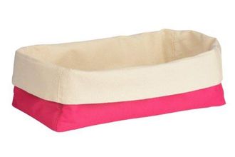 Premier Housewares Brotkorb, Pink, Cremefalten Design, Polyester, Baumwolle