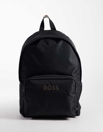 Boss Orange by Hugo Boss Boss - Catch - Sac &agrave; dos avec logo ton sur ton - Noir