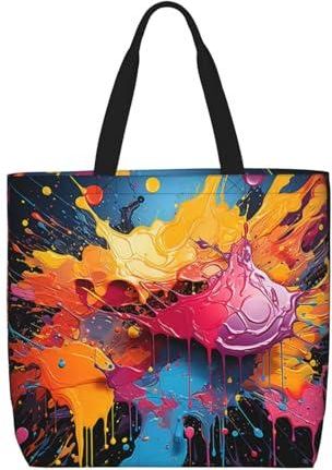 Generic Images D&Eacute;claboussures Sac Cabas Imperm&eacute;able Sacs De Courses L&eacute;ger Sac Courses Pour Universit&eacute; Travail Shopping