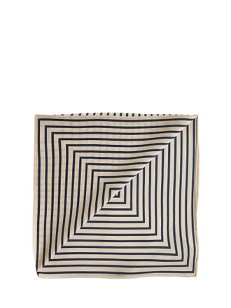 Toteme Womens Silk Scarf Monogram Print Beige Scarfs