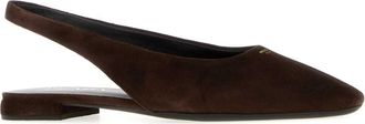 Prada Womens Dark Brown Suede Ballerinas Moro Ballerine Flat Shoes