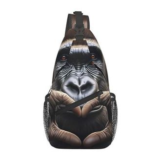 Generic Charmant sac &agrave; bandouli&egrave;re Gorilla Love en toile pour homme