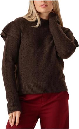 Object Paola L/S LO Knit Pullover - - Knitwear - Damen - Braun - XL