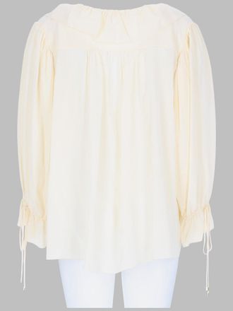 Chlo&eacute; Cr&ecirc;pe De Chine Silk Blouse - Ivory