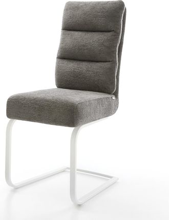 DELIFE Freischwinger Pela-Flex Boucl&eacute; Soft Schlamm Freischwinger flach Wei&szlig; Taschenfederkern, Esszimmerst&uuml;hle