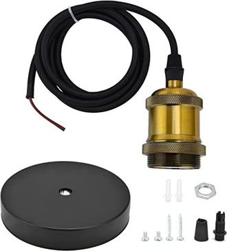 Generic Kit de Support de Lampe en M&eacute;tal avec Long Cordon, Lampe Suspendue de Style R&eacute;tro pour Ampoule E26 E27, Installation Facile, Id&eacute;al pour la D&eacute;coration 