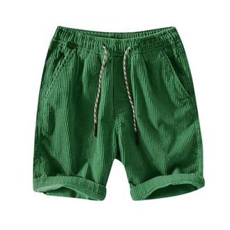 Generic Short d&eacute;t&eacute; pour homme avec jambe droite et pantalon de loisirs uni, vert, 3XL