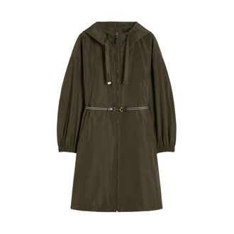 Max Mara Femme, Manteaux, Vert, Taille: 38 FR Parka en taffetas hydrofuge