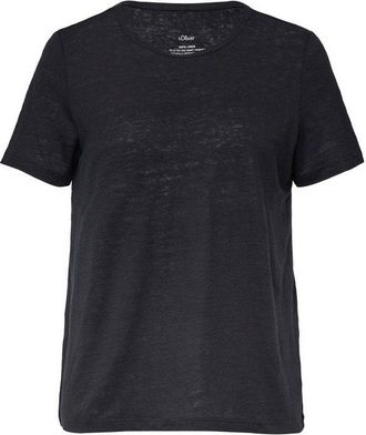 s.Oliver Kurzarmshirt T-Shirt Jersey-T-Shirt aus Leinen